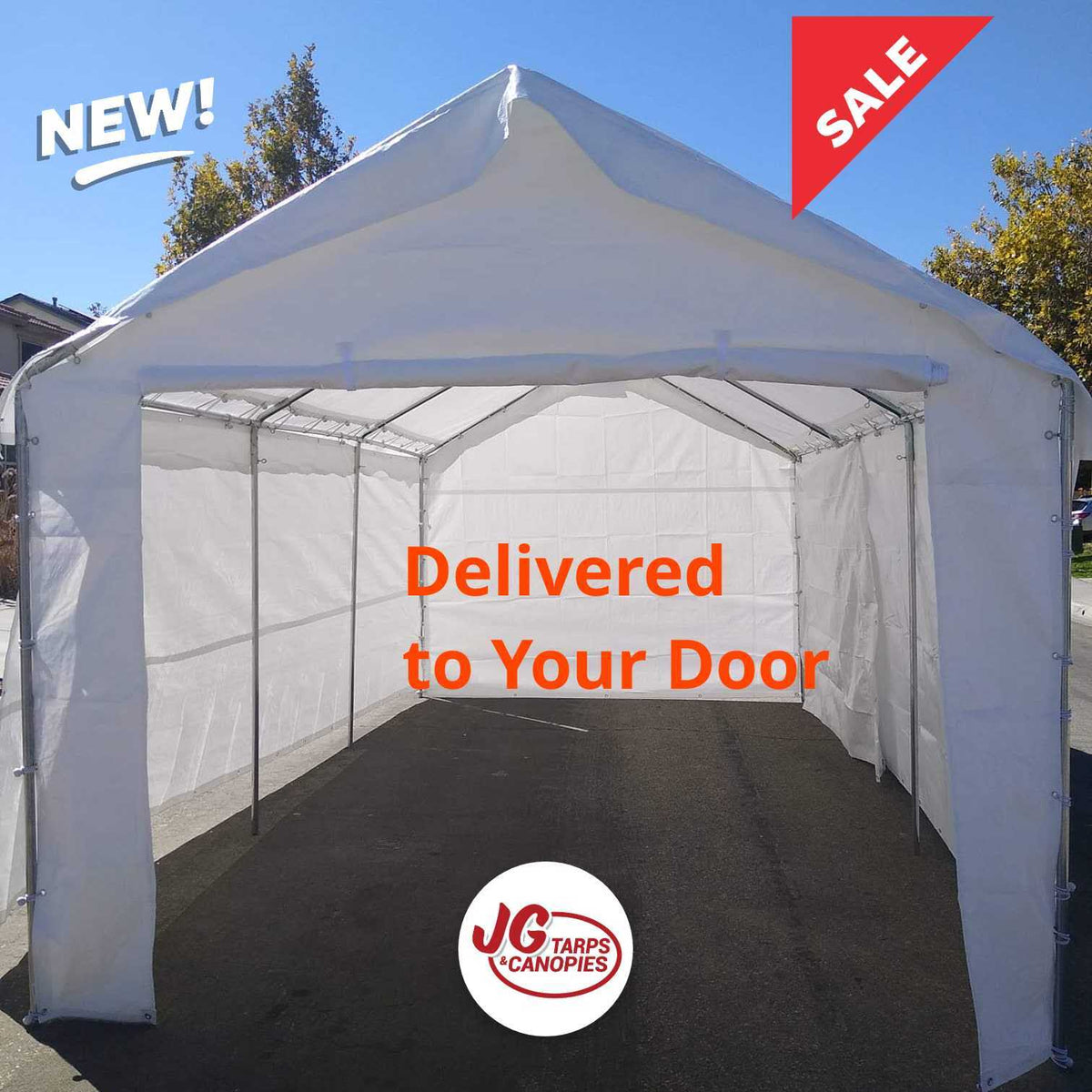 14X30 Heavy Duty Enclosed Canopy (free shipping) – Jgtarpsandcanopies