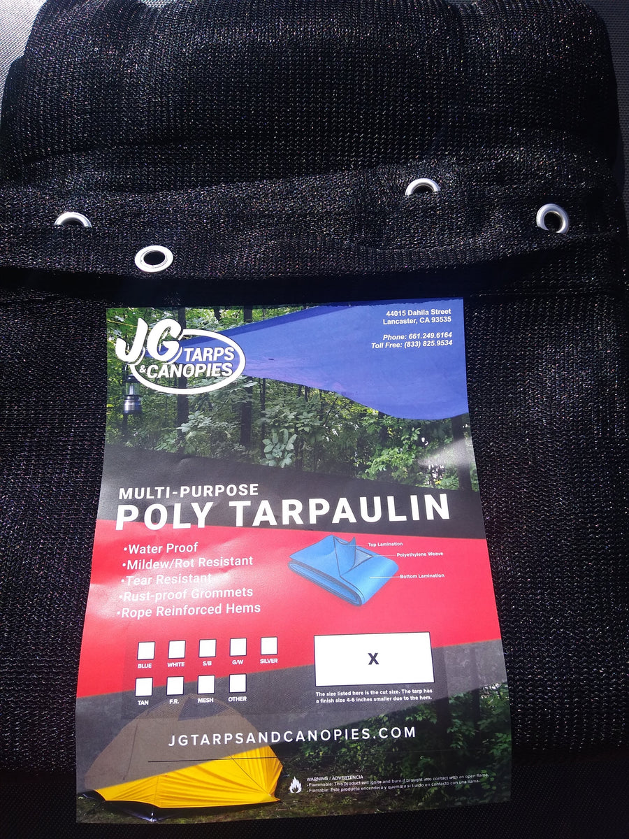 14X20 Black Mesh Tarp – Jgtarpsandcanopies