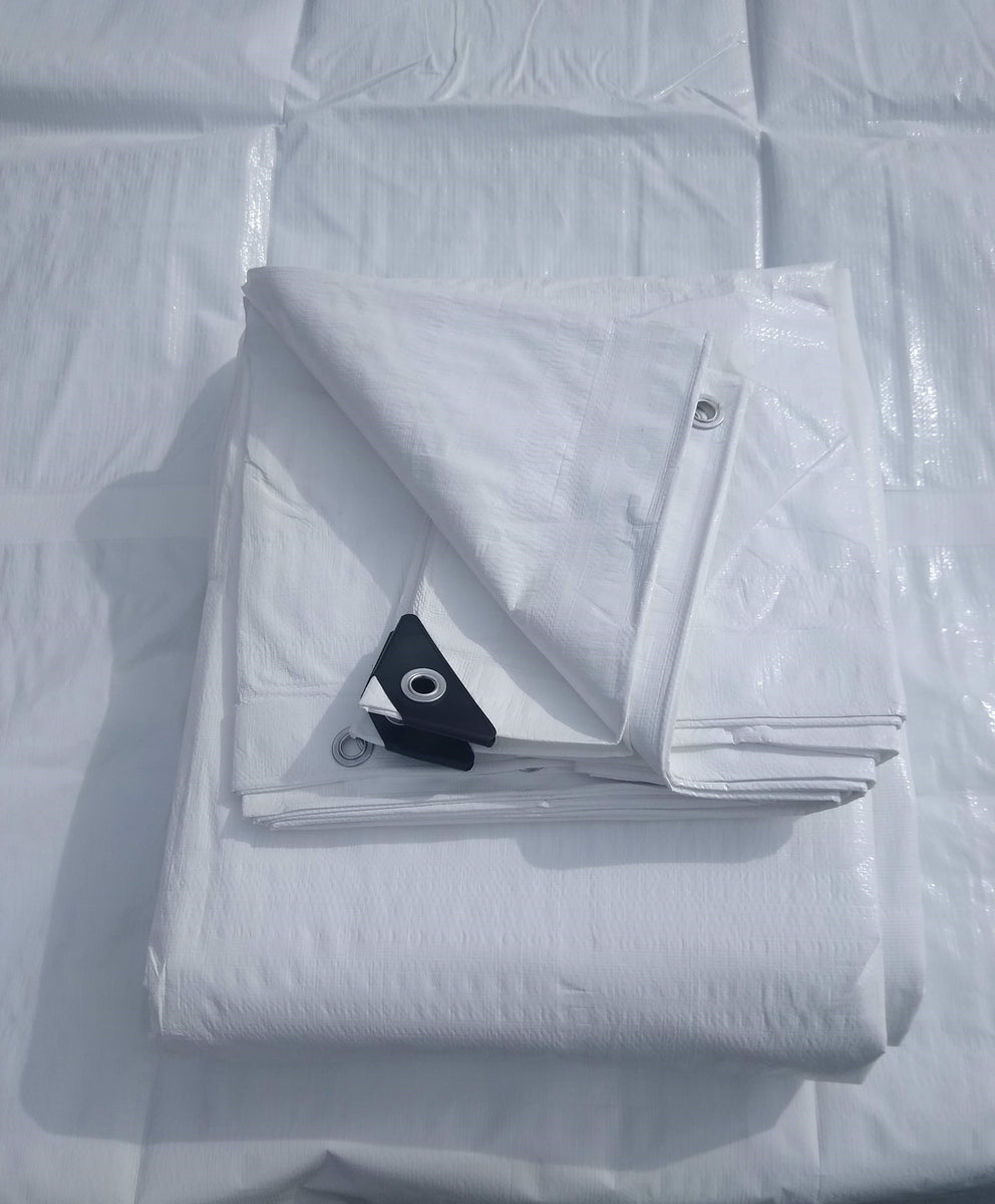 5x7 Heavy Duty White Poly Tarp 12 MIL – Jgtarpsandcanopies